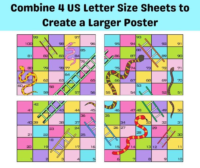 Printable Snake and Ladder Board Game | Fun Family Activity | Classic ...