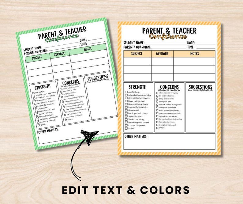 Parent-teacher Conference Forms Bundle Lesson Plans School Templates ...