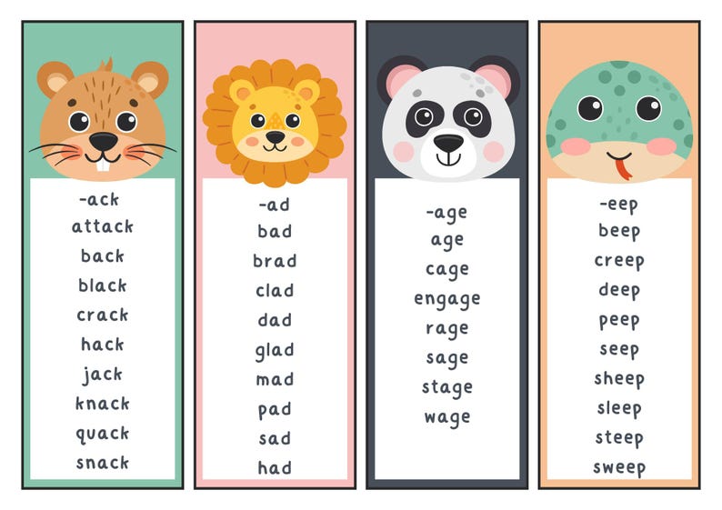 CVC Word Family Flashcards: Kindergarten Homeschool Phonics (PDF ...