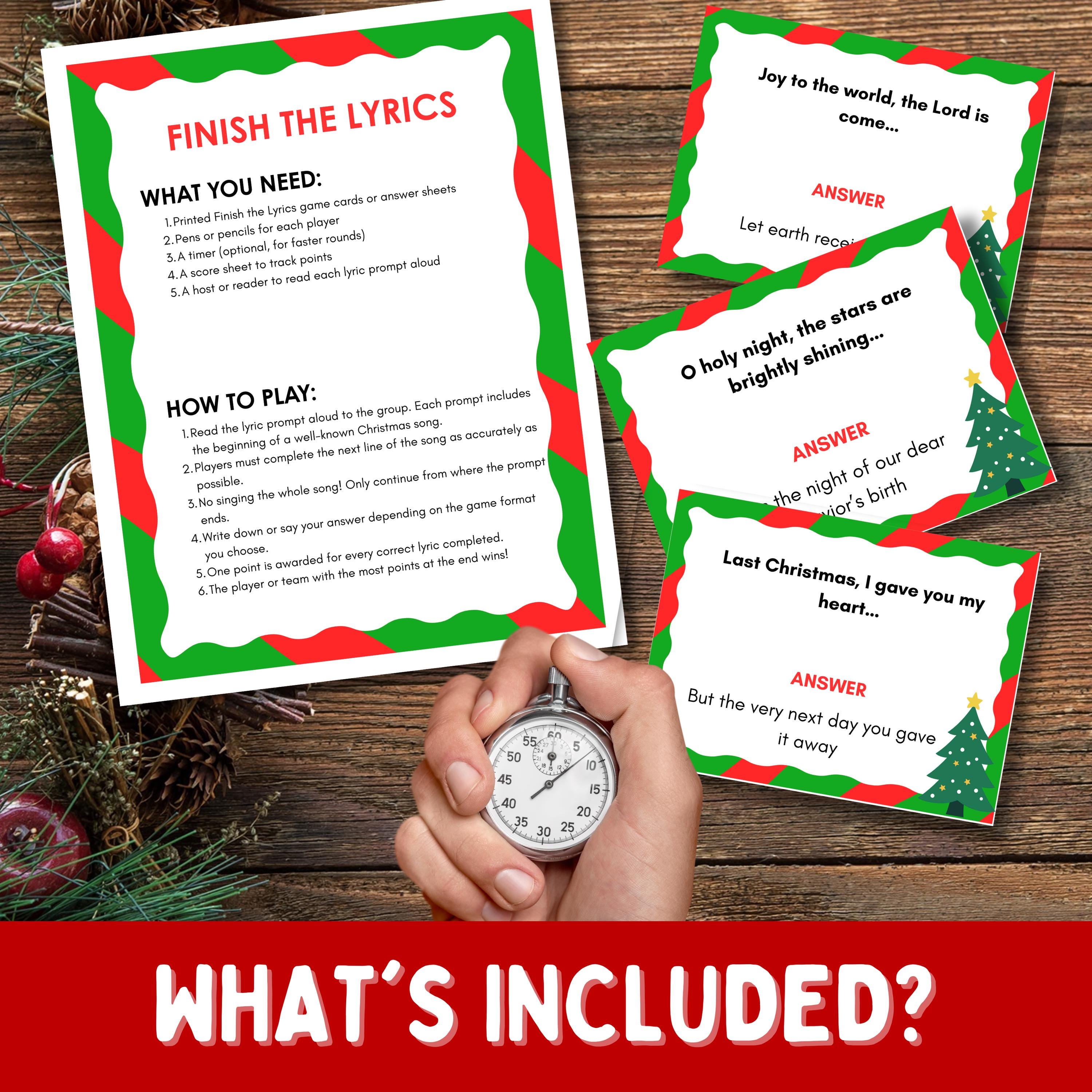Christmas Hymns Finish the Lyrics Game Christmas Song Game Church Songs ...
