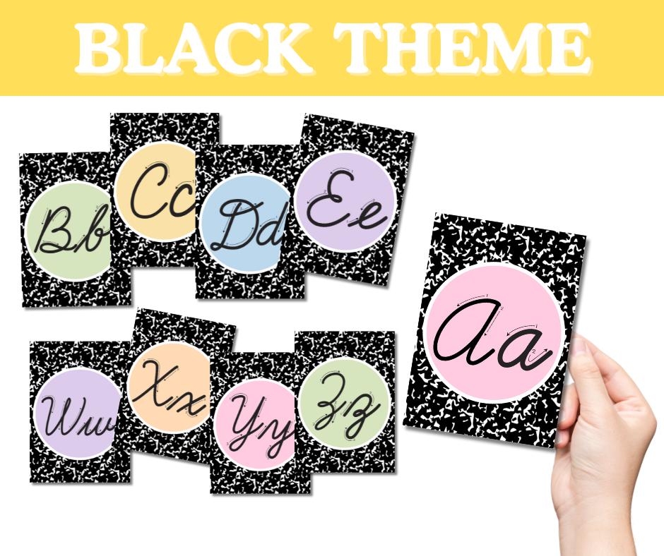 Alphabet Posters and Cursive Alphabet Posters for Composition Notebook ...