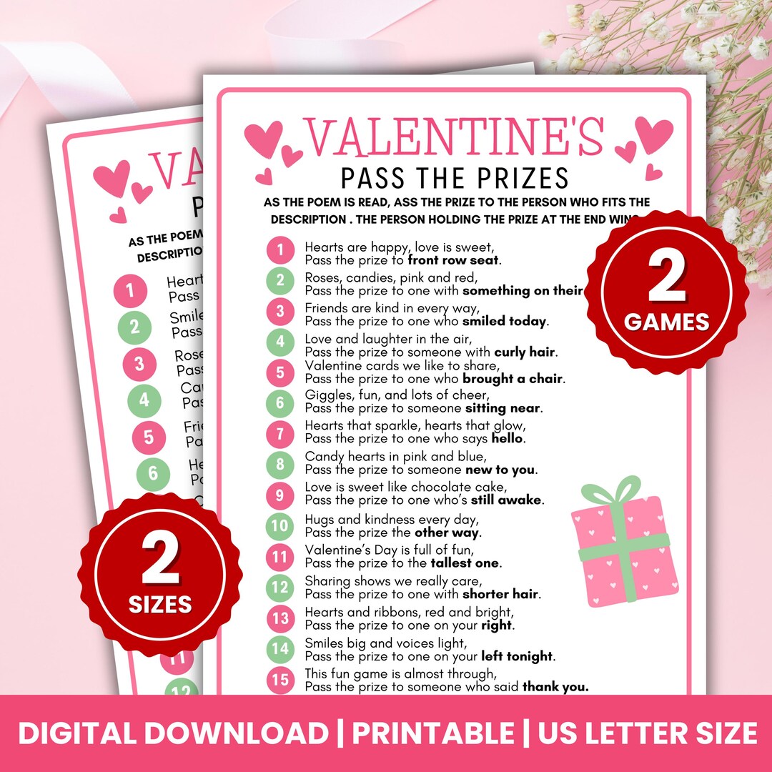 Valentines Pass the Prize Game, Valentines Pass the Present Game ...
