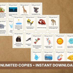 120 Science Trivia Flashcards for Kids | Elementary Science Facts ...