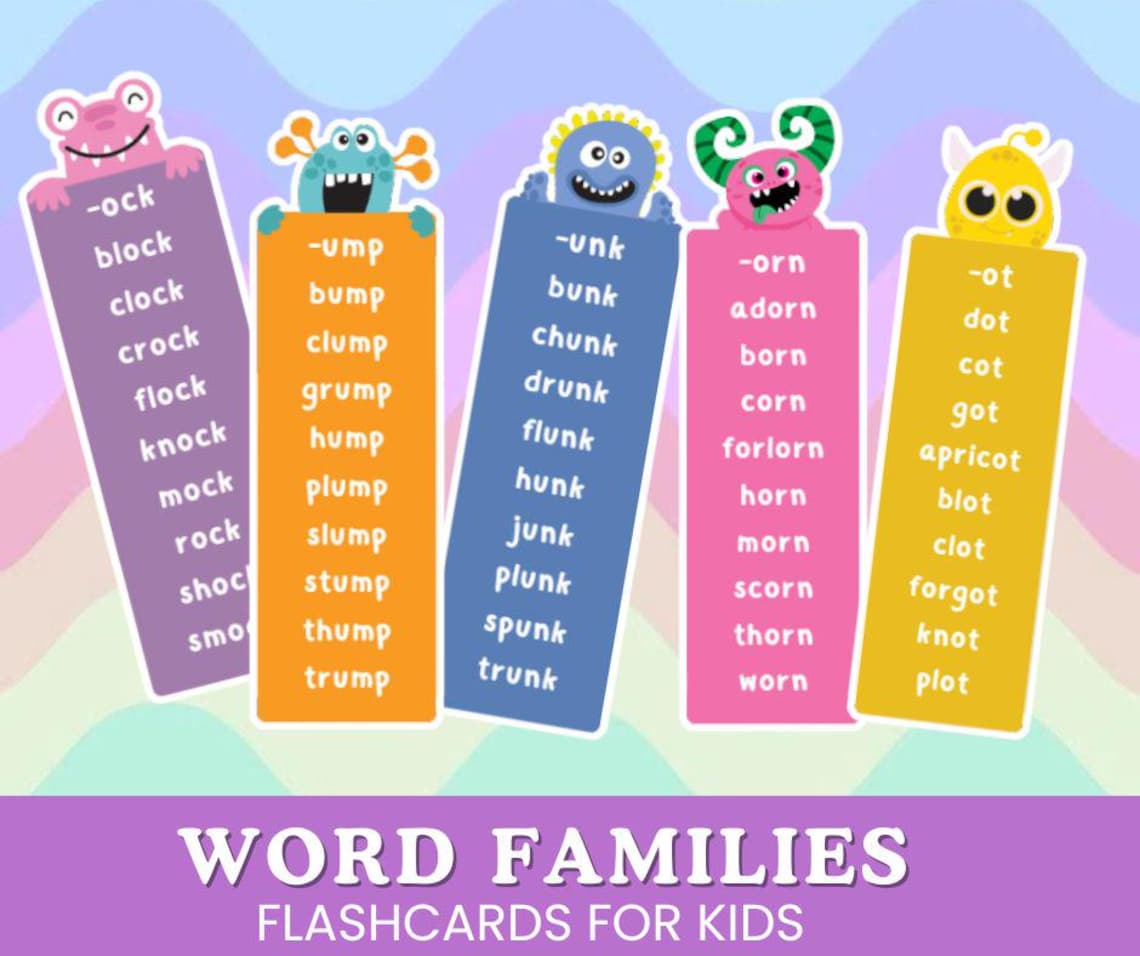 CVC Words Flashcards: Learn to Read, Word Family Lists (printable) - Etsy