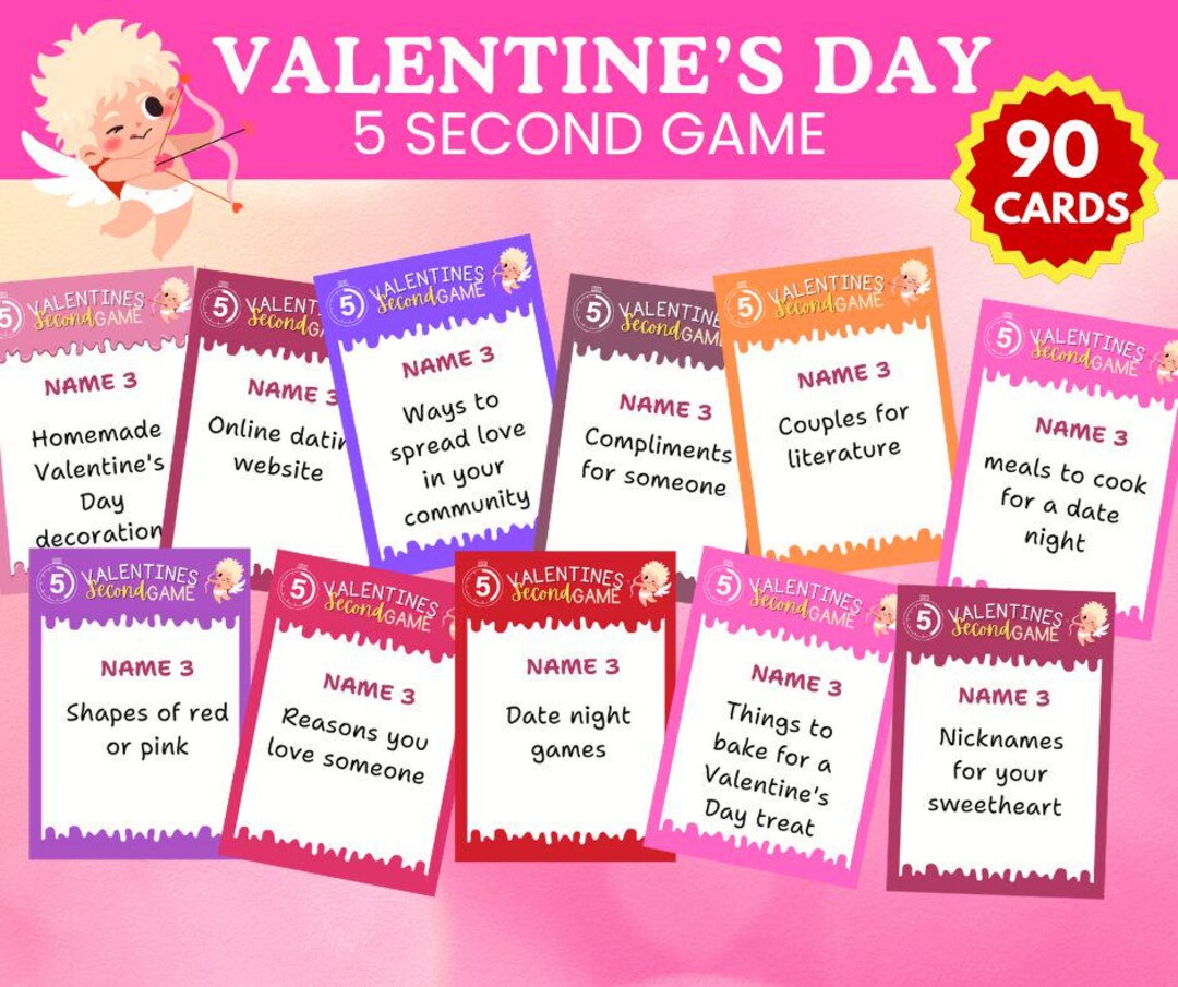 Valentine's Day 5 Second Game | Printable Valentine's Day Games ...