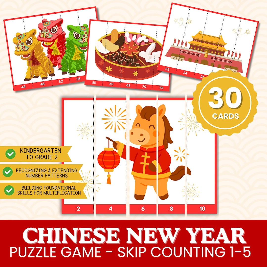 Chinese New Year Skip Counting Game 2026 Year of the Horse Activity ...