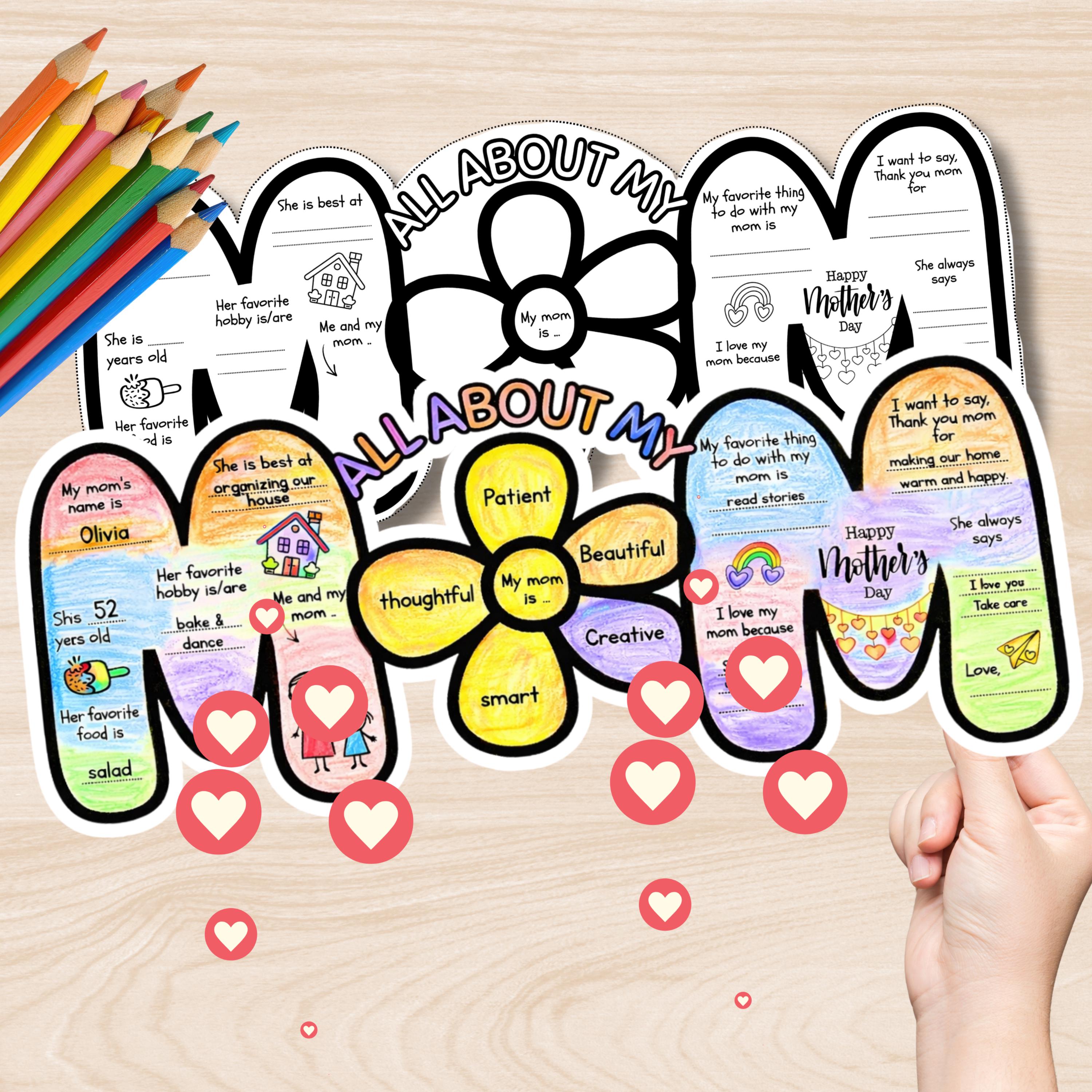 All About My Mom Craft, Mother's Day Craft Printable, Mothers Day ...