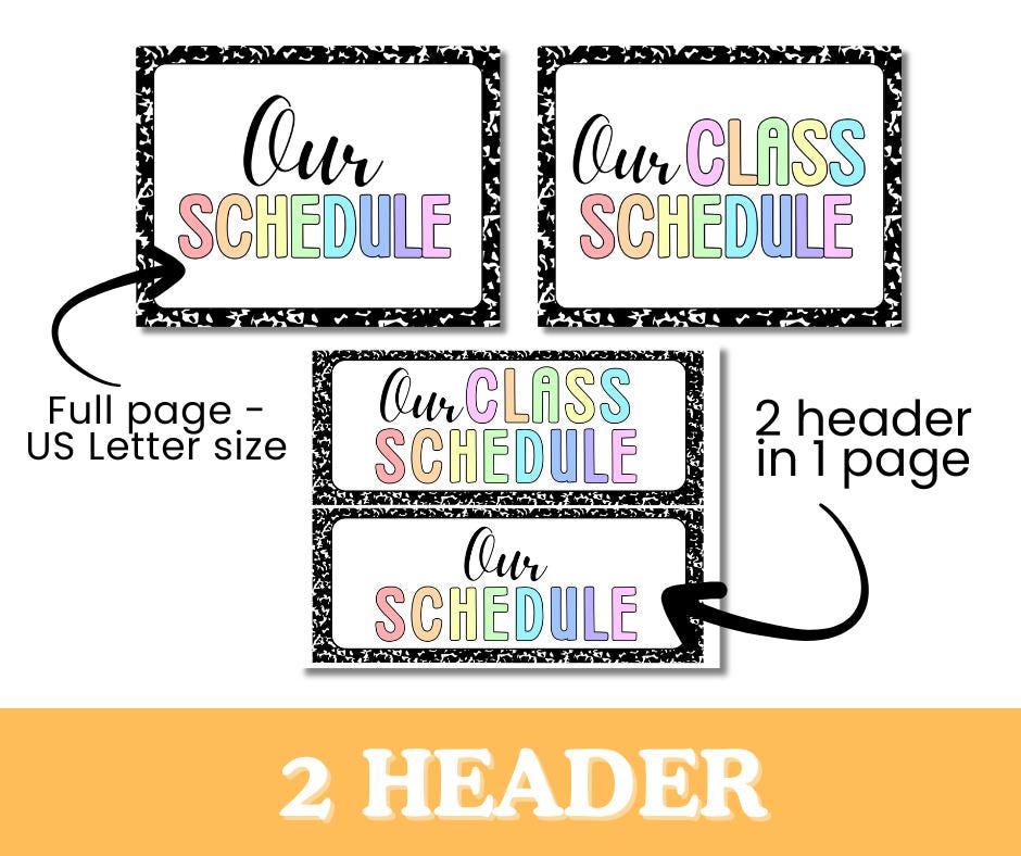 Printable Classroom Schedule | Pastel Montessori Daily Visual Timetable ...