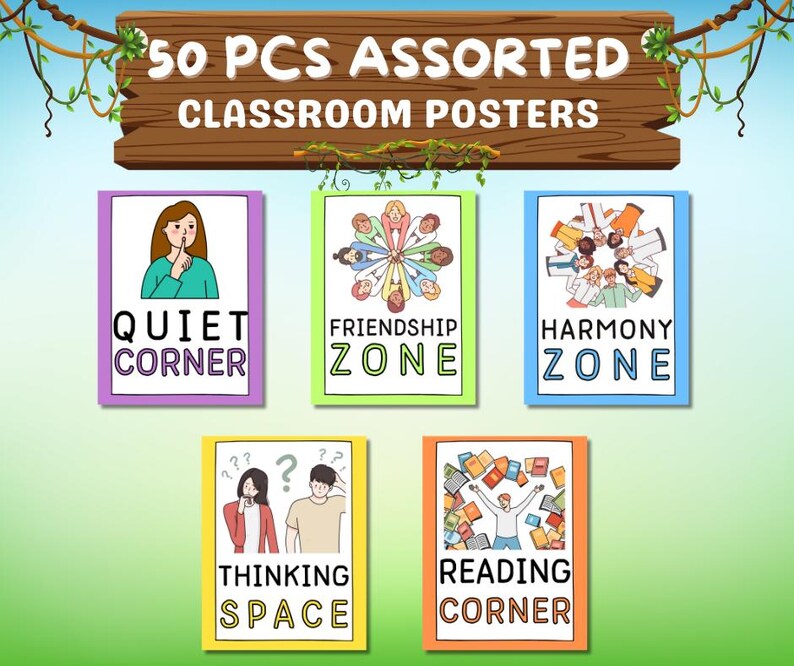 Editable Classroom Poster Set – 50 Aesthetic 8.5x11" Designs for ...