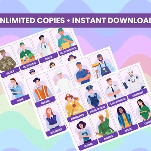 Jobs and Professions Flashcards for Kids | Community Helpers Printable ...