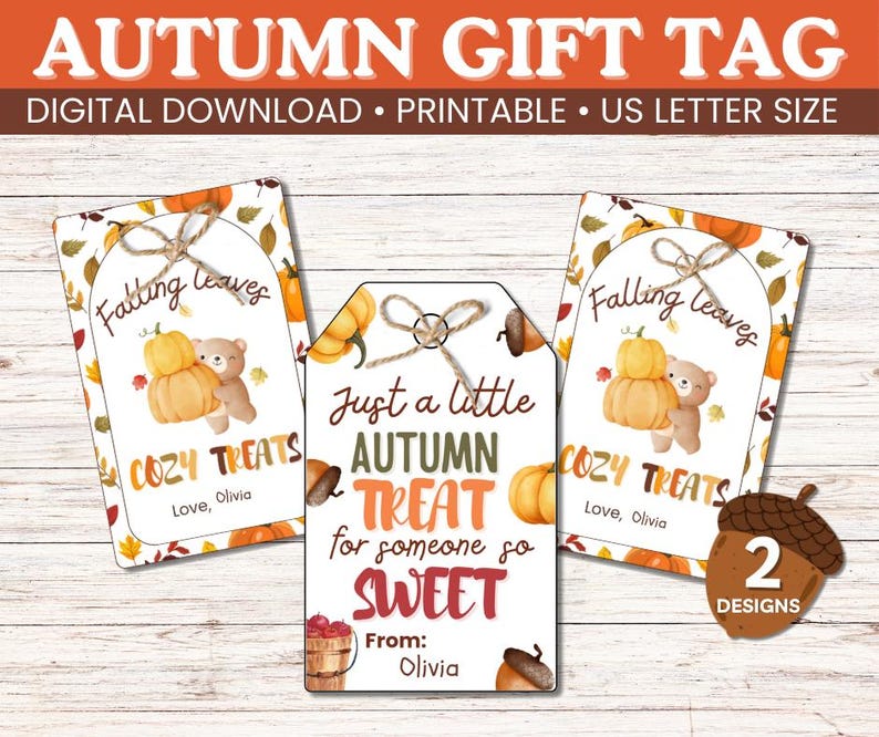 Autumn Gift Tag Printables | Thanksgiving, Halloween & Fall Celebration ...