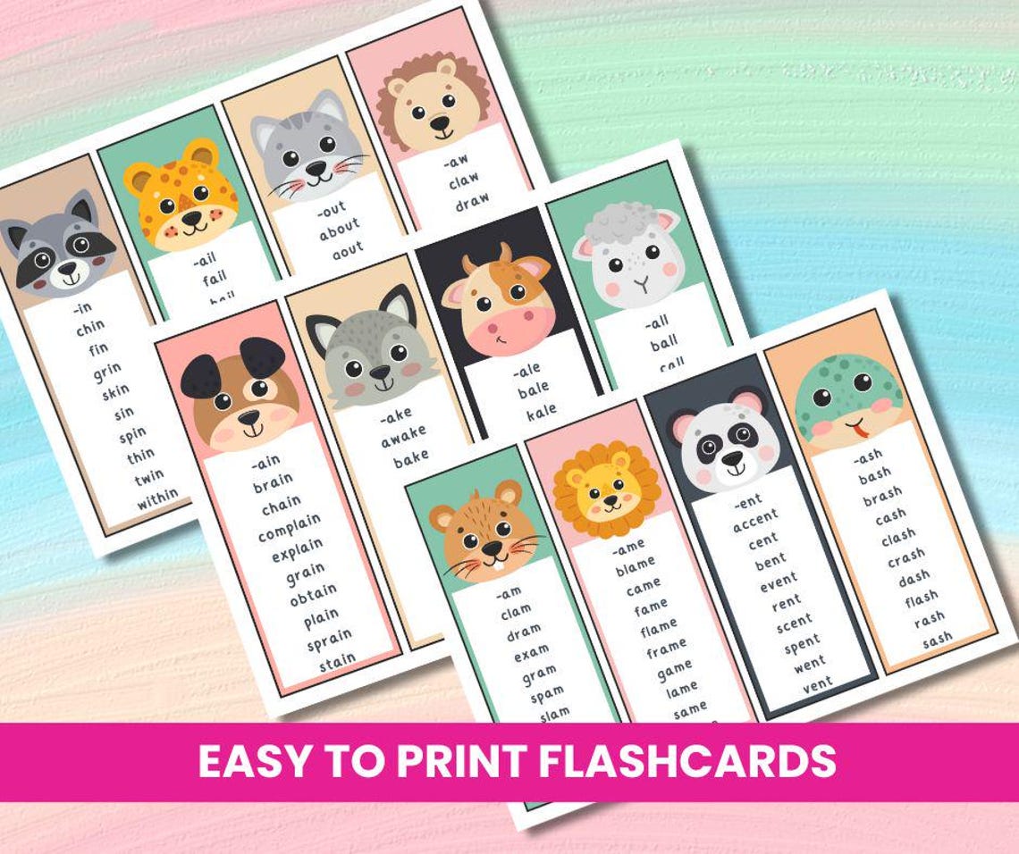 CVC Word Family Flashcards: Kindergarten Homeschool Phonics (PDF ...