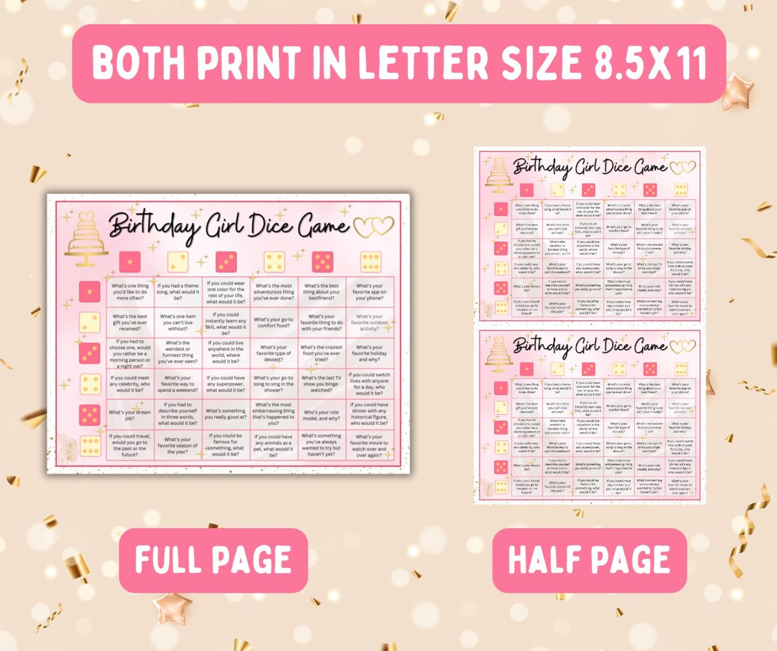 Birthday Party Dice Game: Fun Trivia for Teens (printable) - Etsy