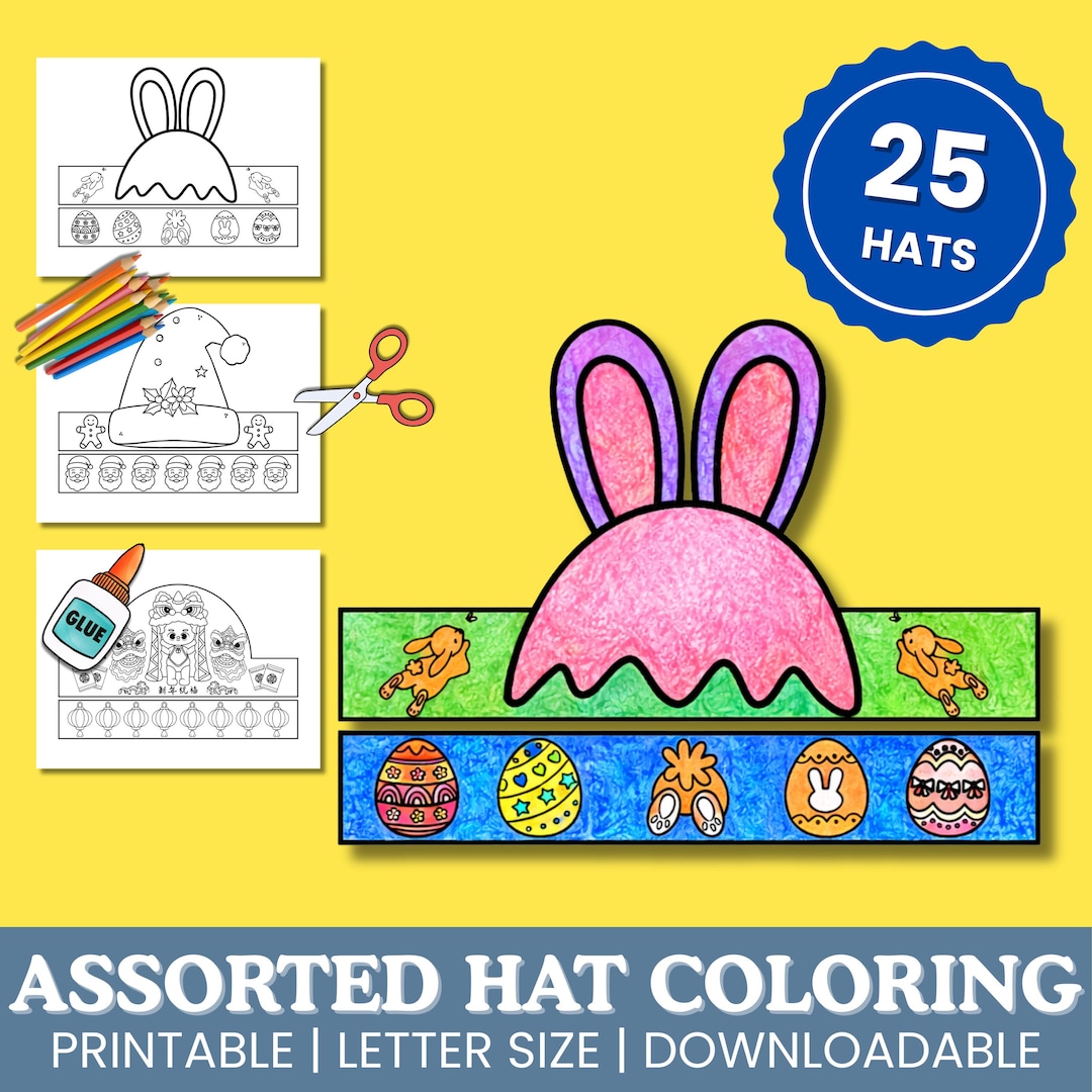 Assorted Coloring Hats Printable | DIY Paper Crown Craft for Kids ...