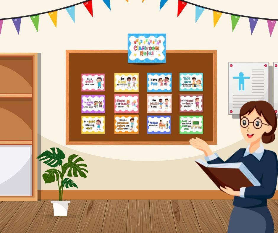 Printable Classroom Rules | Daycare Behavior Guidelines | Pre-k Rules ...