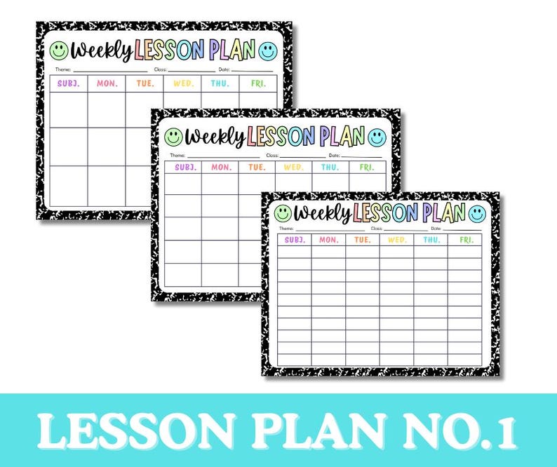 Simple Weekly Lesson Plan Template-preschool/kindergarten-instant ...
