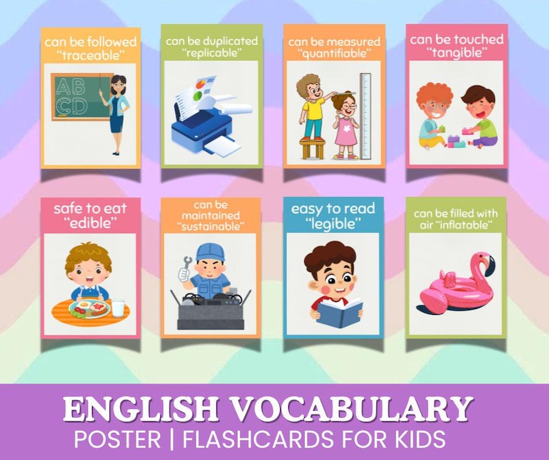 English Grammar Poster Set – Printable Vocabulary Decor for Classroom ...