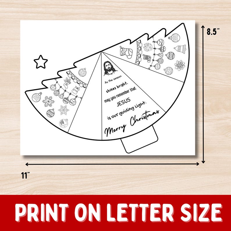 Christian Christmas Tree Craft Printable Light of the World Bible Craft ...