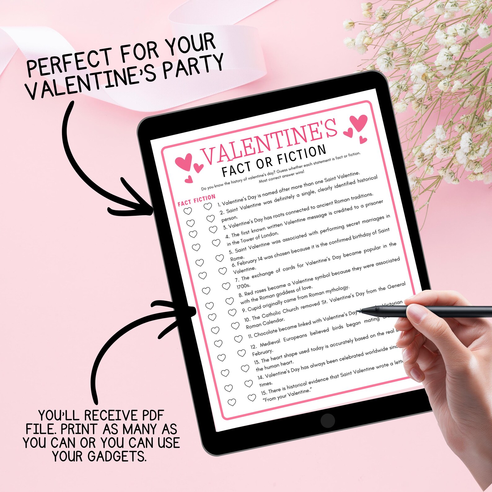 Valentine's Fact or Fiction Game: Fun Trivia Quiz (printable PDF) - Etsy