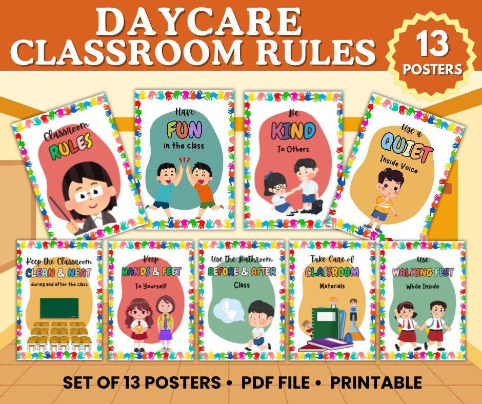 Classroom Rules Printable Daycare Rules Classroom Rules Daycare ...