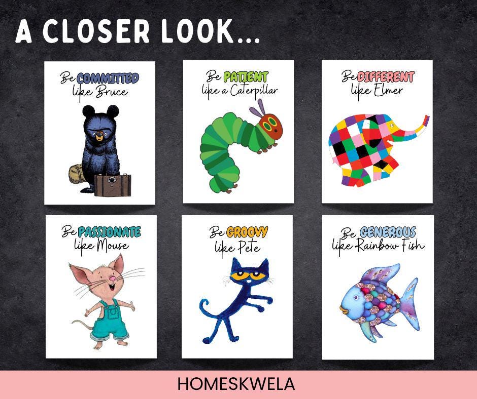 Primary Book Character Affirmations – Printable Positive Quote Posters ...