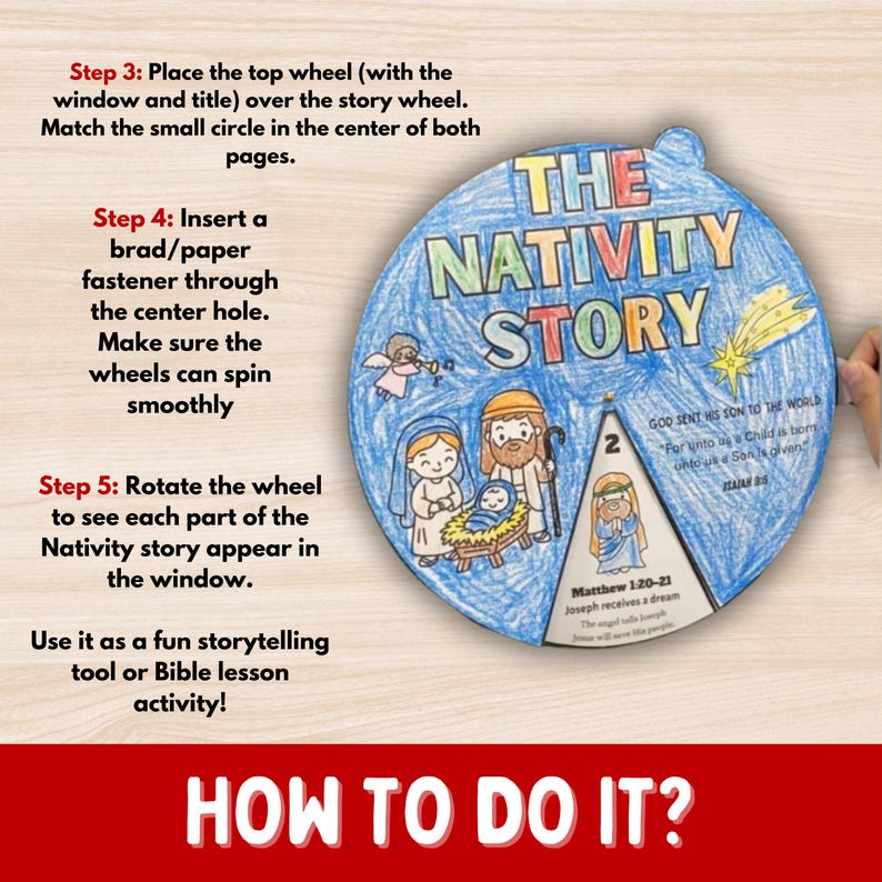 Nativity Story Craft Printable Nativity Wheel Activity for Kids ...