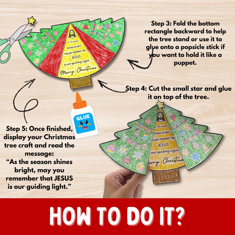 Christian Christmas Tree Craft Printable Light of the World Bible Craft ...
