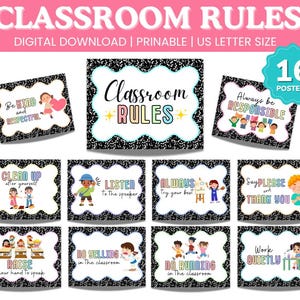 Cute Classroom Rules and Expectations Posters, Editable Rules for ...