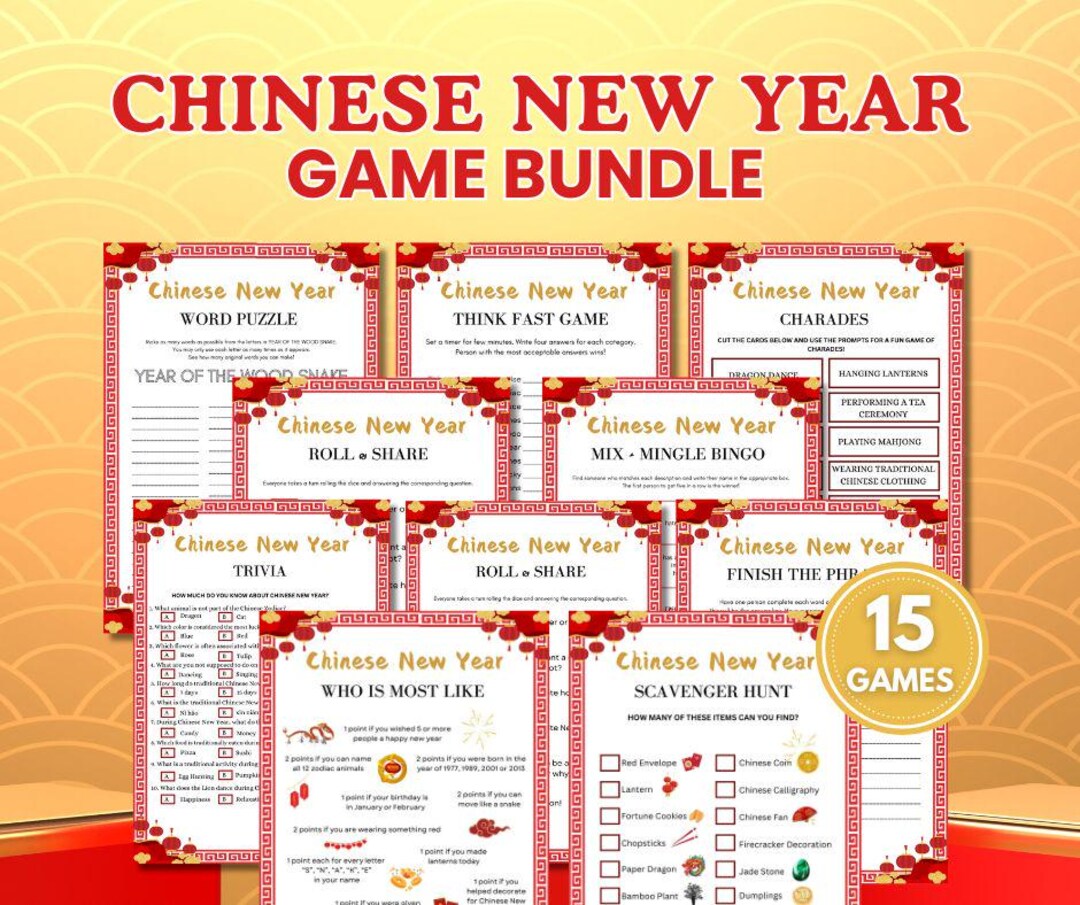 Chinese New Year Games Bundle, Chinese New Year Games for Families ...
