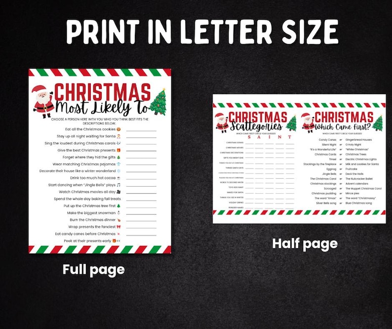Christmas Games Bundle Christmas Printable Games Kids Teen Adult Family ...