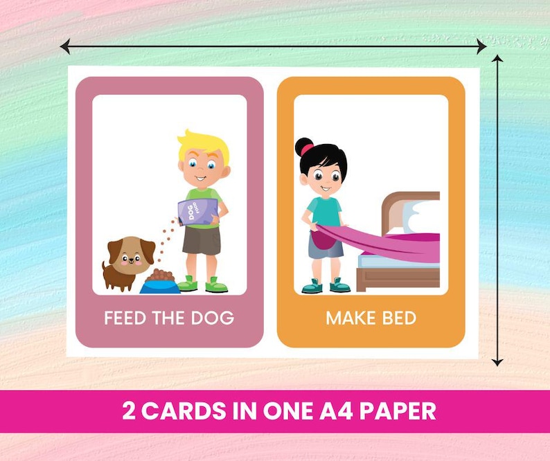 Printable House Chores Flashcards for Kids Everyday Household Tasks ...
