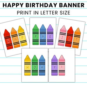 Crayon-themed Birthday Banner – Colorful School Poster Decor | Colorful ...