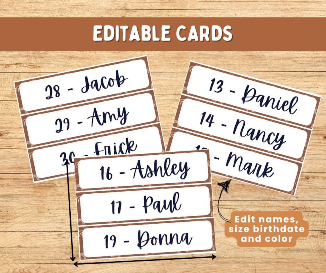 Editable Rainbow Birthday Board for Classroom Decor – Boho-themed ...