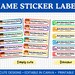 Name Sticker Label for Notebook for Kids Template Stick on Name Labels ...