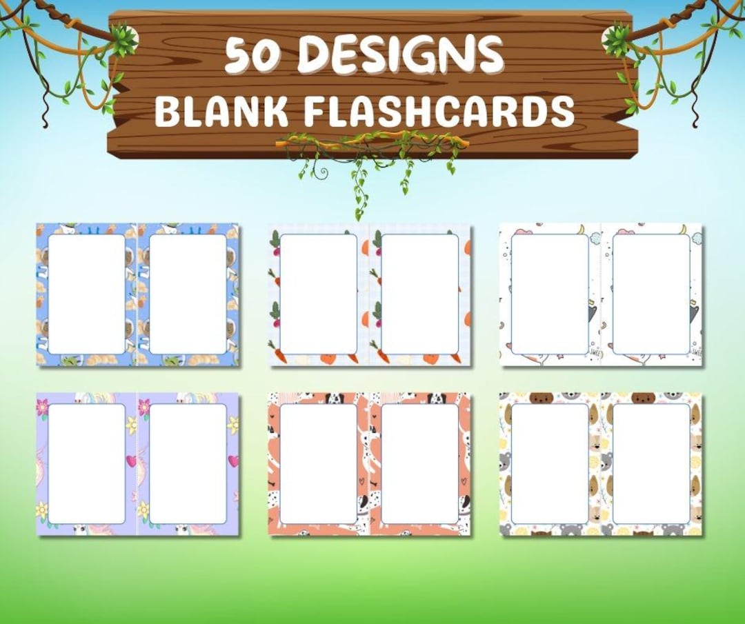 Editable Blank Flashcards, 50 Design Editable Blank Flashcards ...