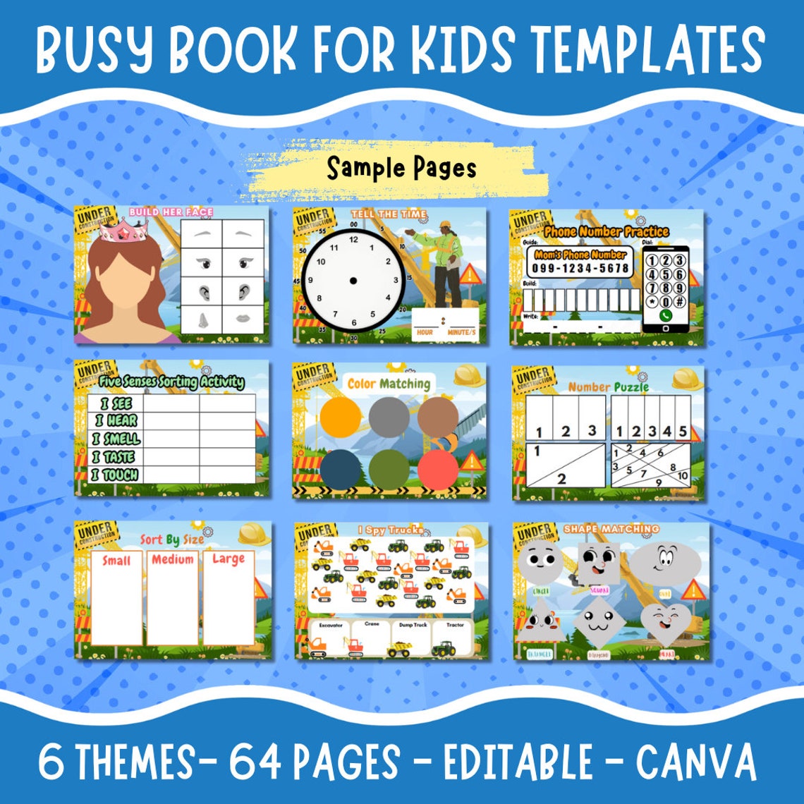 Mega Busy Book Printable Bundle Toddler Learning Binder Editable ...