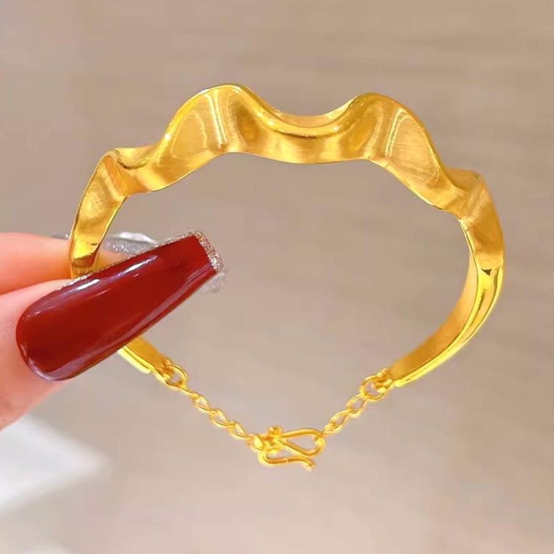24K Pure Gold, 24K Gold Bracelet, Gold Wave Bracelet, Pure Gold ...