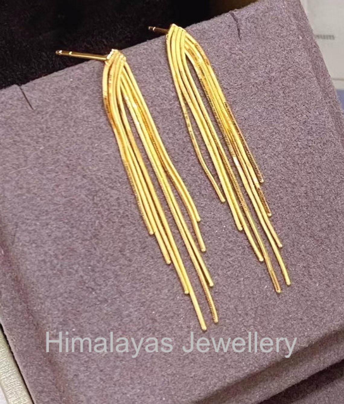 24K Pure Gold, 24K Gold Earrings, Gold Tassel Earrings, Long Tassel ...