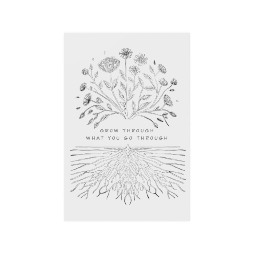 Grow Through What You Go Through Poster, Mental Health Poster ...