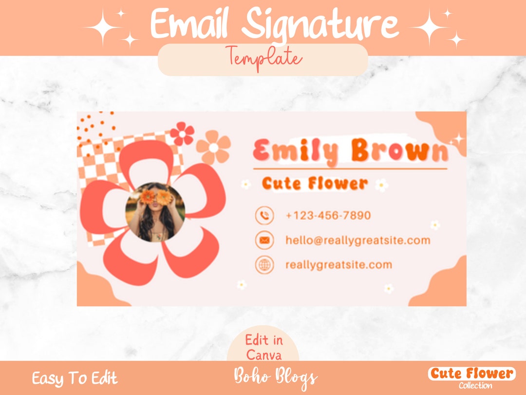 Email Signature Template, Retro Colorful Editable Email Template for ...