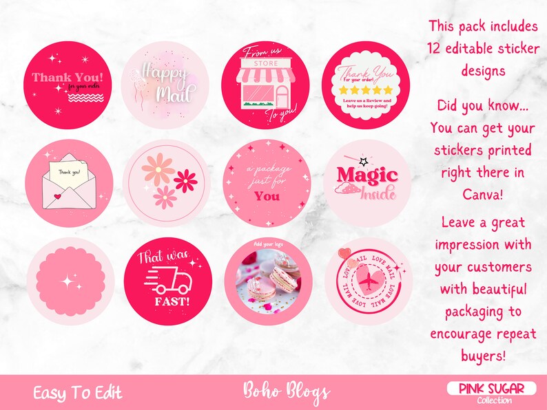 Colorful Sticker Template Editable Sticker Design for Small Business ...