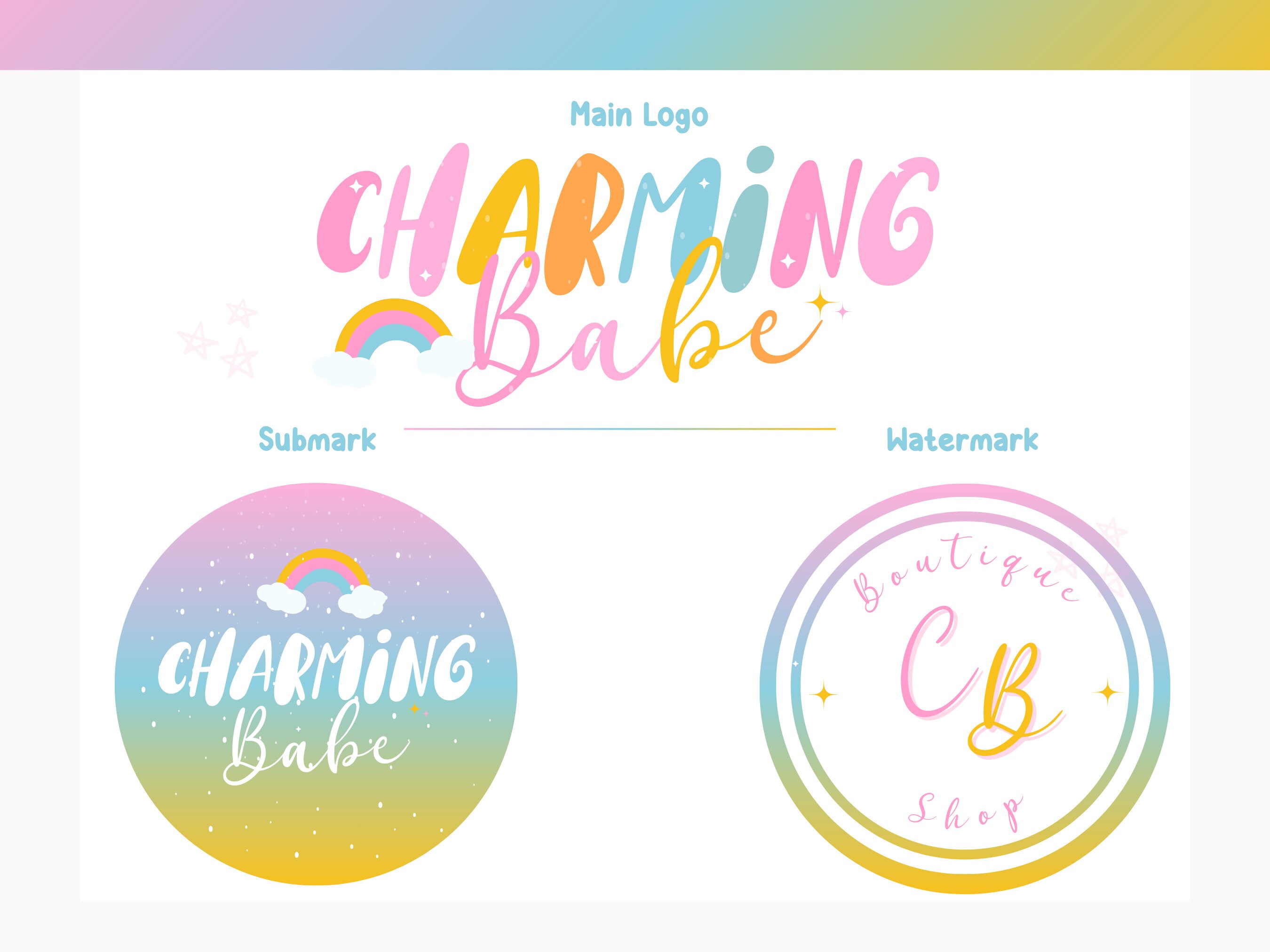 Colorful Logo Design Template, Editable in Canva Small Business Rainbow ...