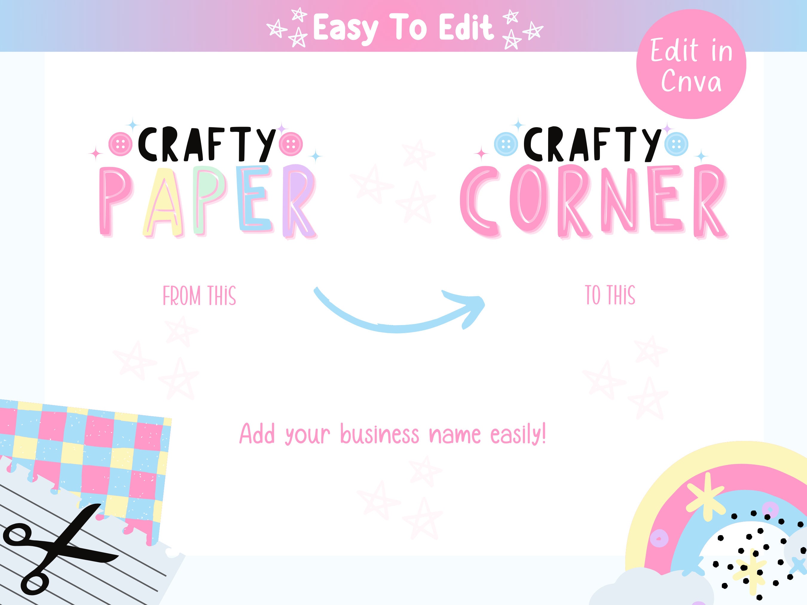 Crafty Logo Design Theme for Small Business, Etsy Shop Sewing Logo ...