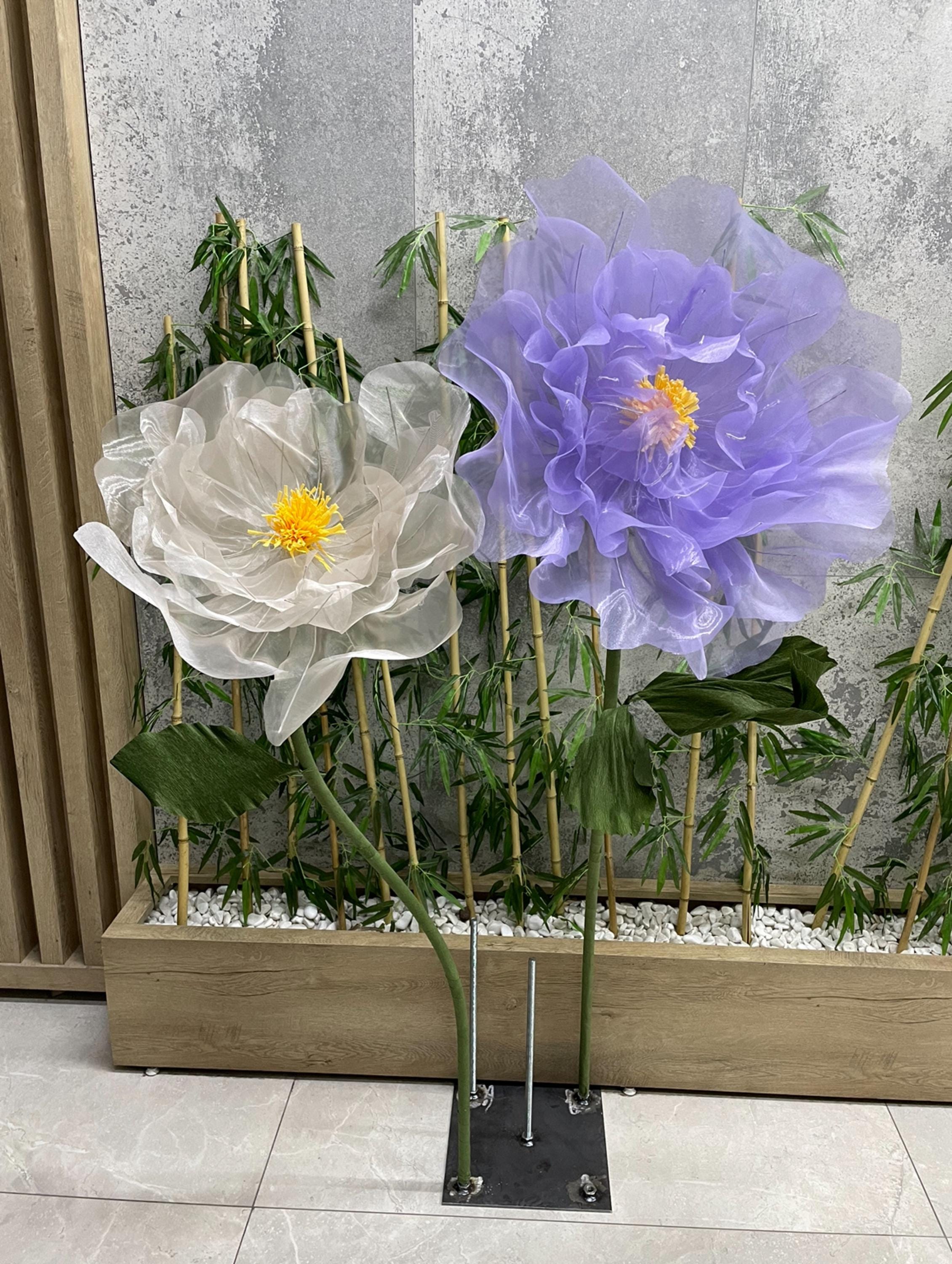 Flowers Free Standing Organza Flower Decoration,poppies,large Tulle ...