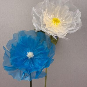 Giant LED Flower Lamp, Tall Handmade Organza Flower Light, Romantic ...