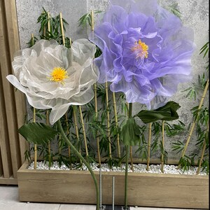 Flowers Free Standing Organza Flower Decoration,poppies,large Tulle ...