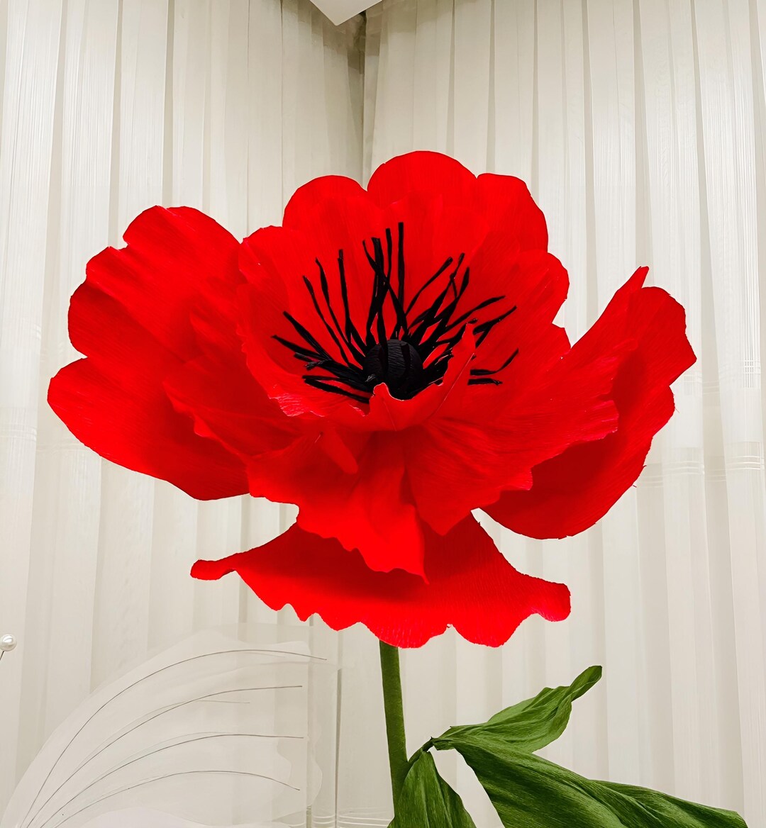 Giant Red Paper Flower | Large Handmade Poppy | Wedding Backdrop ...