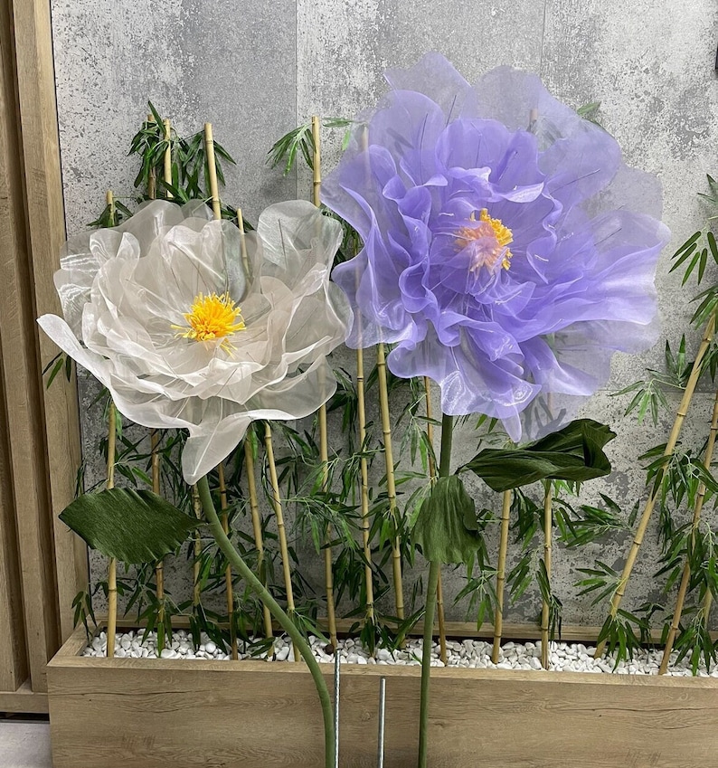 Flowers Free Standing Organza Flower Decoration,poppies,large Tulle ...