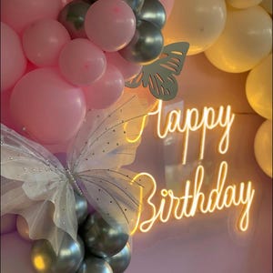 Butterfly Birthday Party Decor Set - Colorful Garland & Balloons, Fun ...