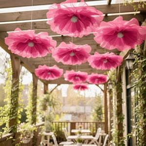 Large Decorative Hanging Ceiling Flower, Handmade Tulle Giant Flower ...